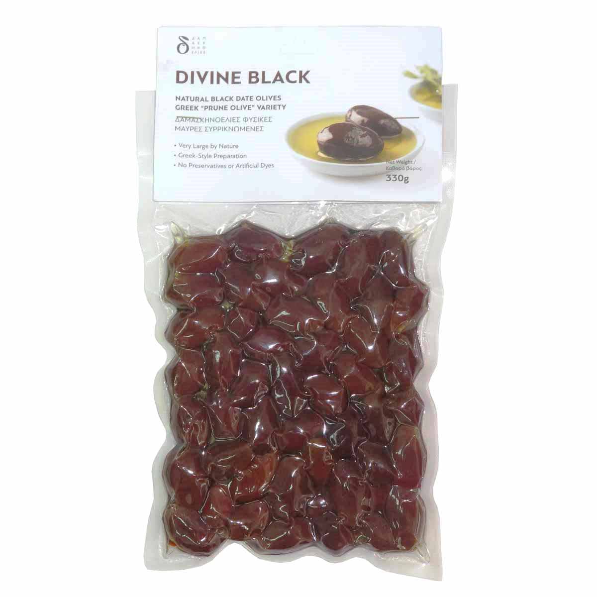 Natural Black Date Prune Olives Large, minimum salt